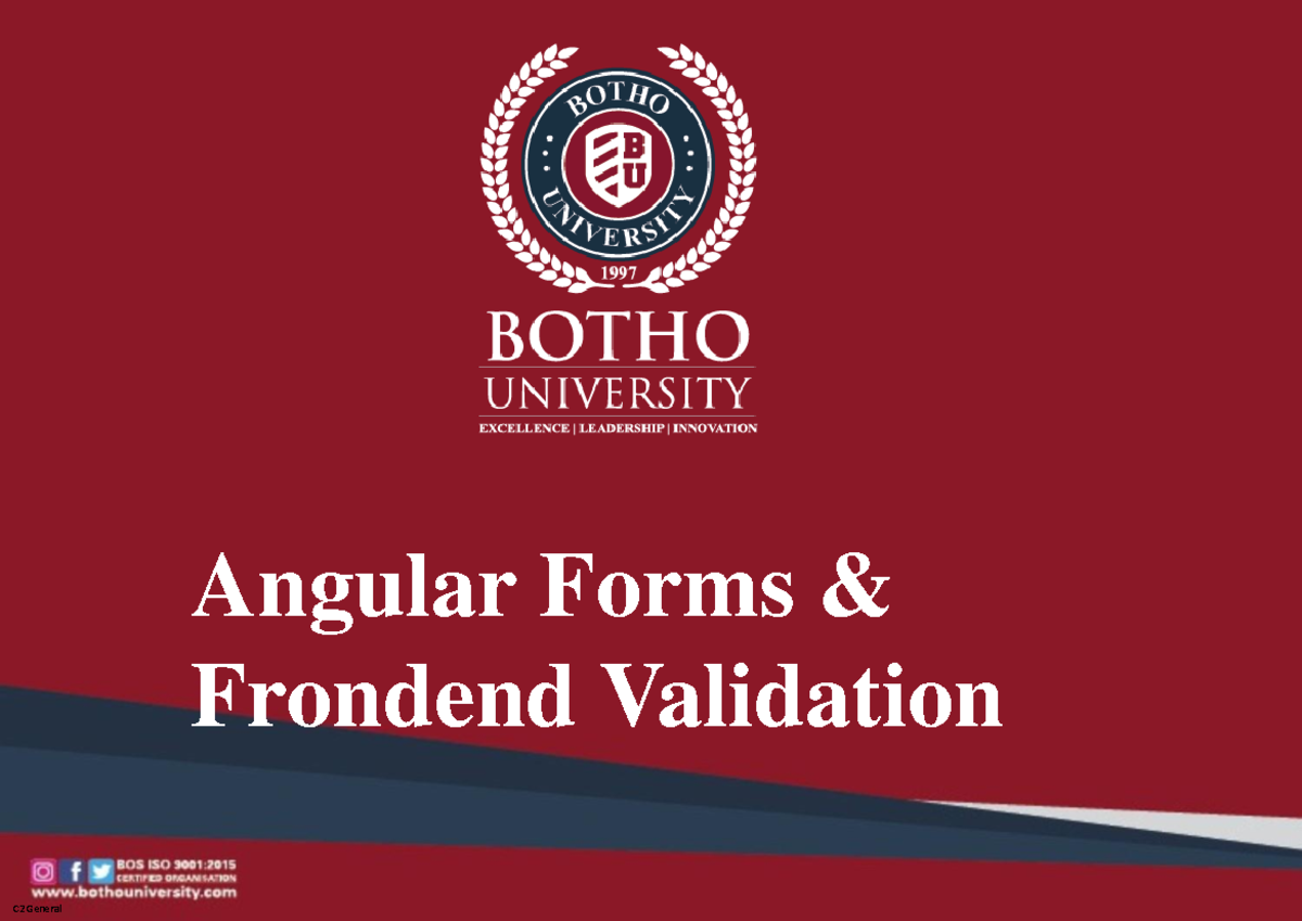 C8-MIA-13 Ionic - Forms - Angular Forms & Frondend Validation Objectives In this session we ...