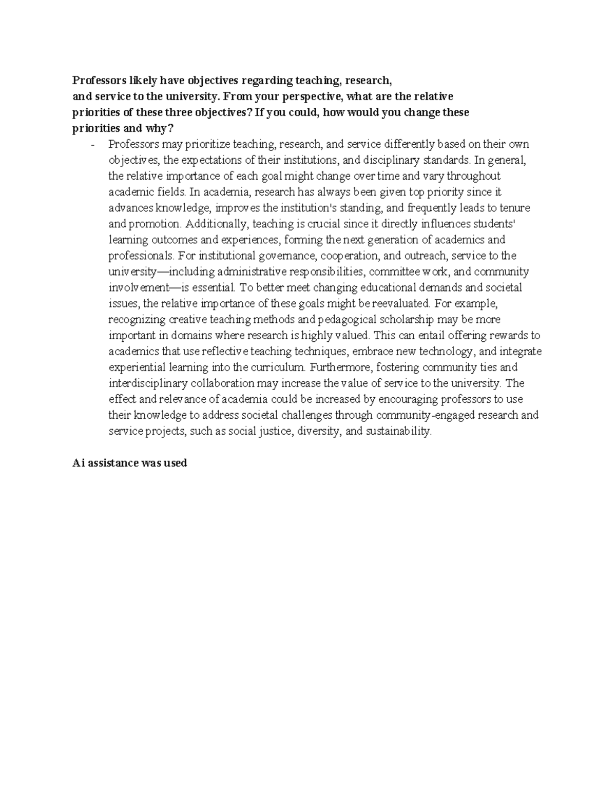 Chp 5 review essay - Coursework - Professors likely have objectives ...