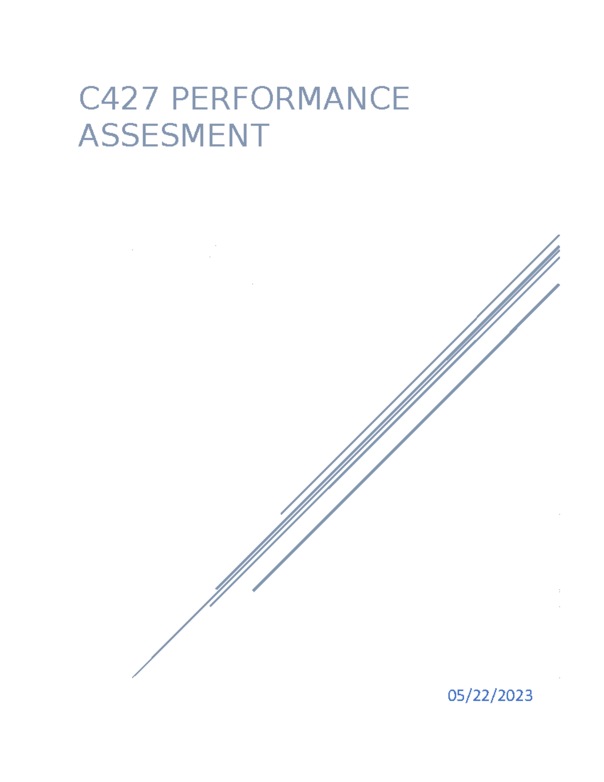 C427 Perfomance - Performance Assessment - C427 PERFORMANCE ASSESMENT ...