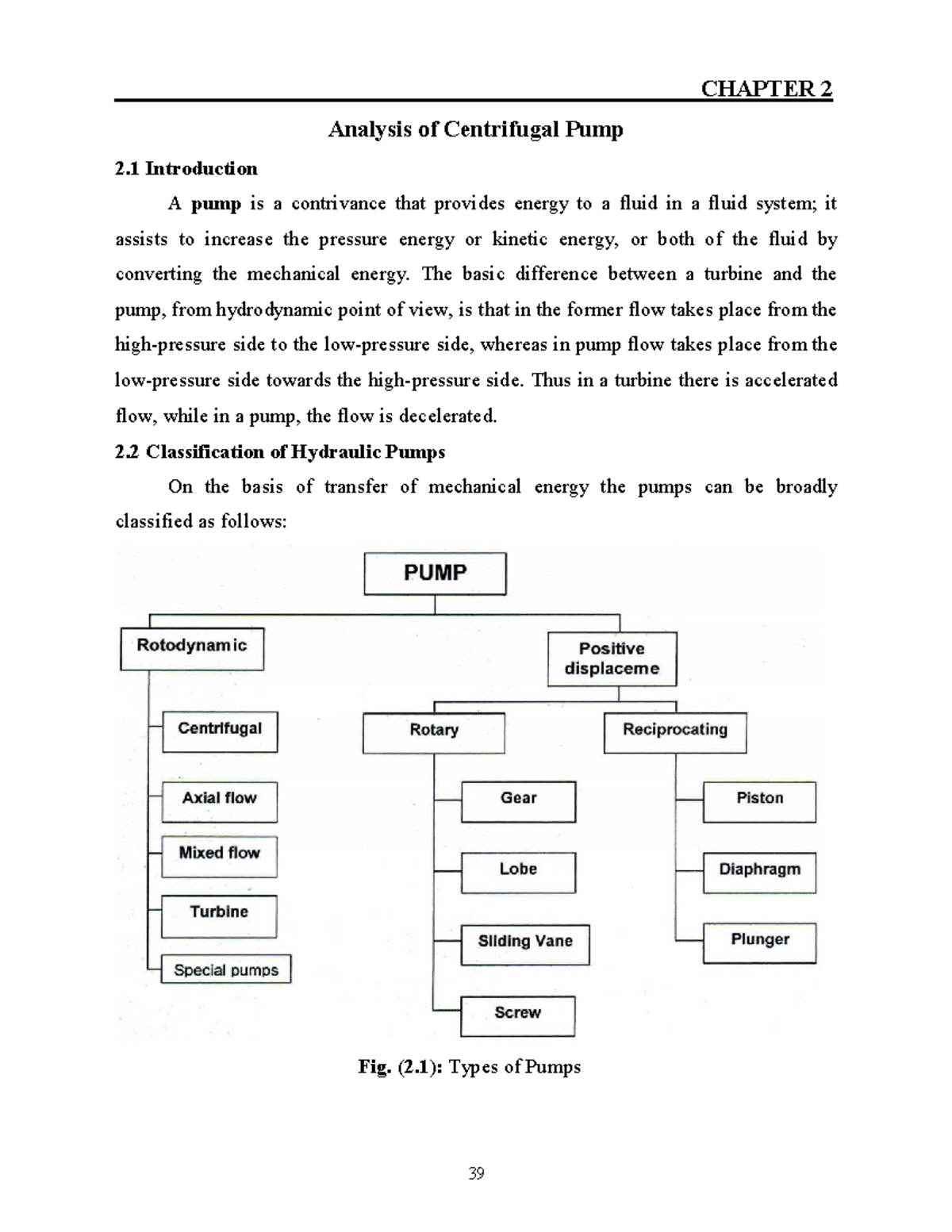 turbo Chapter 2 - CHAPTER 2 Analysis of Centrifugal Pump 2 Introduction ...