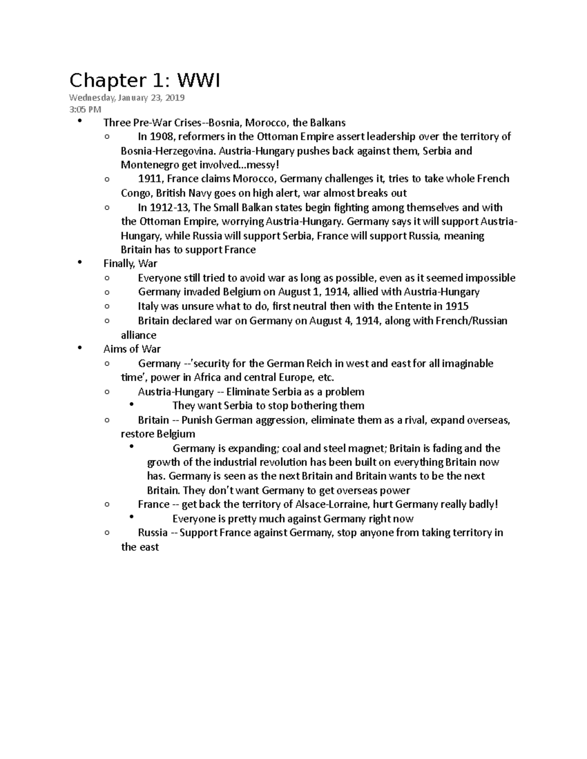 Chapter 1 HIST - Summary International History of the Twentieth Century ...