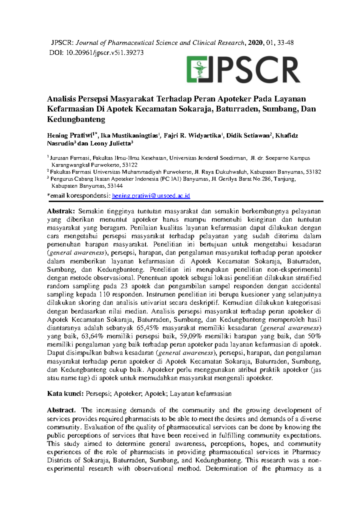 Jurnal anter plogi-4 - good - JPSCR: Journal of Pharmaceutical Science ...