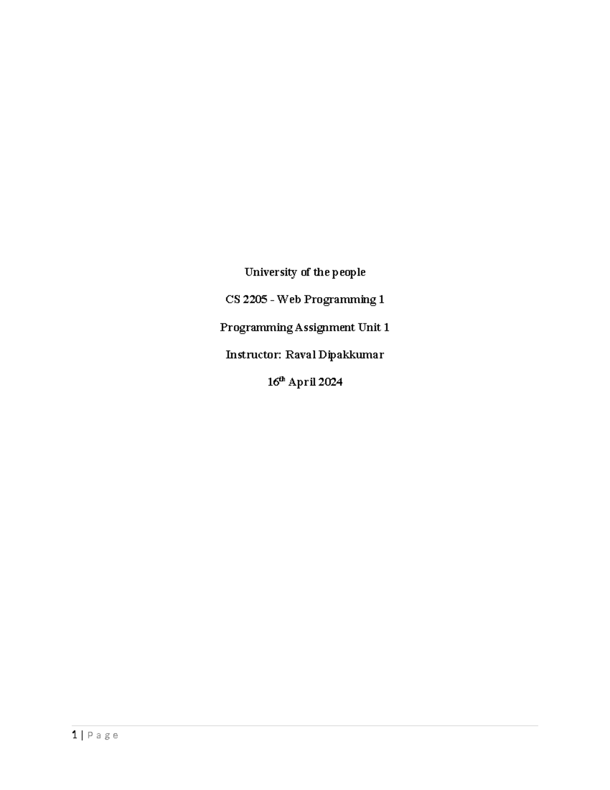 Programming Assignment Unit 1 - w3/) to validate the HTML code of each ...