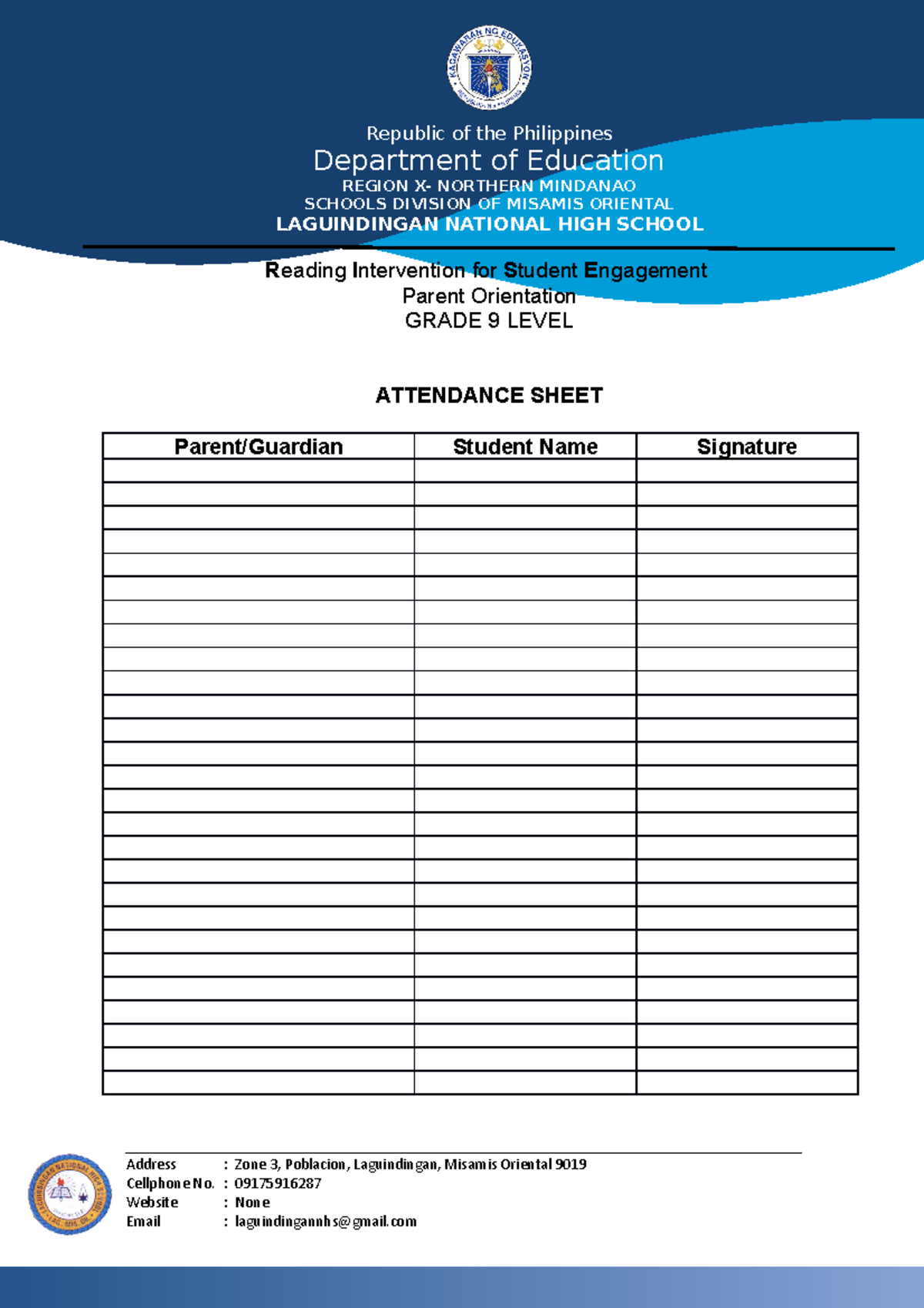 Attendance edited - for - Republic of the Philippines Department of ...