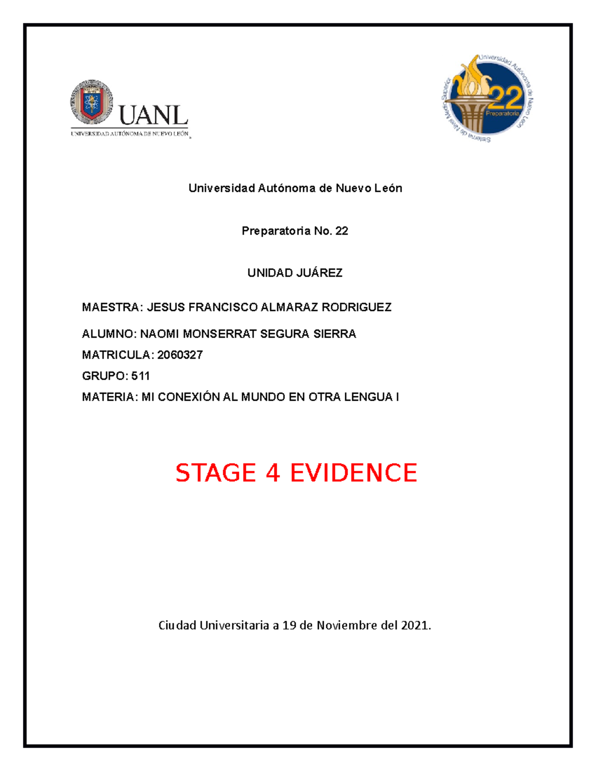 NMSS EV4 Mcmli - evidencia 4 - Universidad Autónoma de Nuevo León Preparatoria No. 22 UNIDAD ...