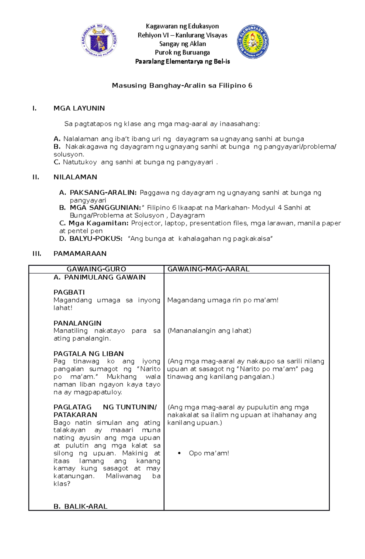 lagumang pagsusulit - Kagawaran ng Edukasyon Rehiyon VI – Kanlurang ...