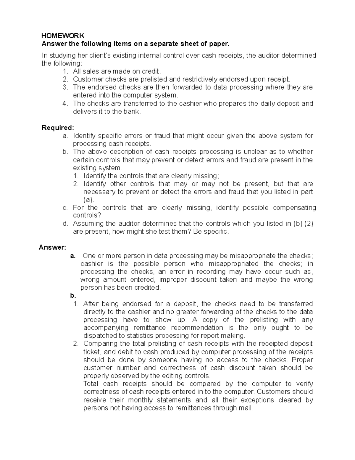 02 Homework 1 - Accountancy - Studocu