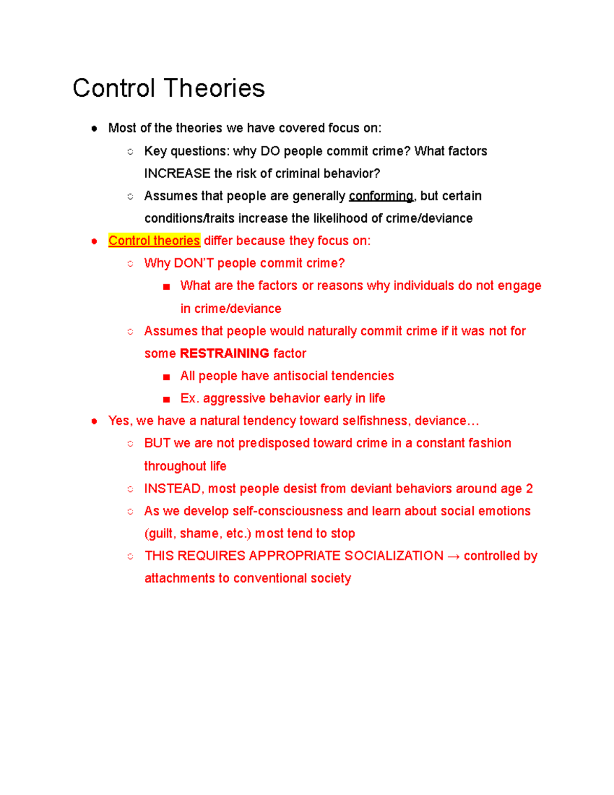 Control Theories CCJ230 - Control Theories Most of the theories we have ...