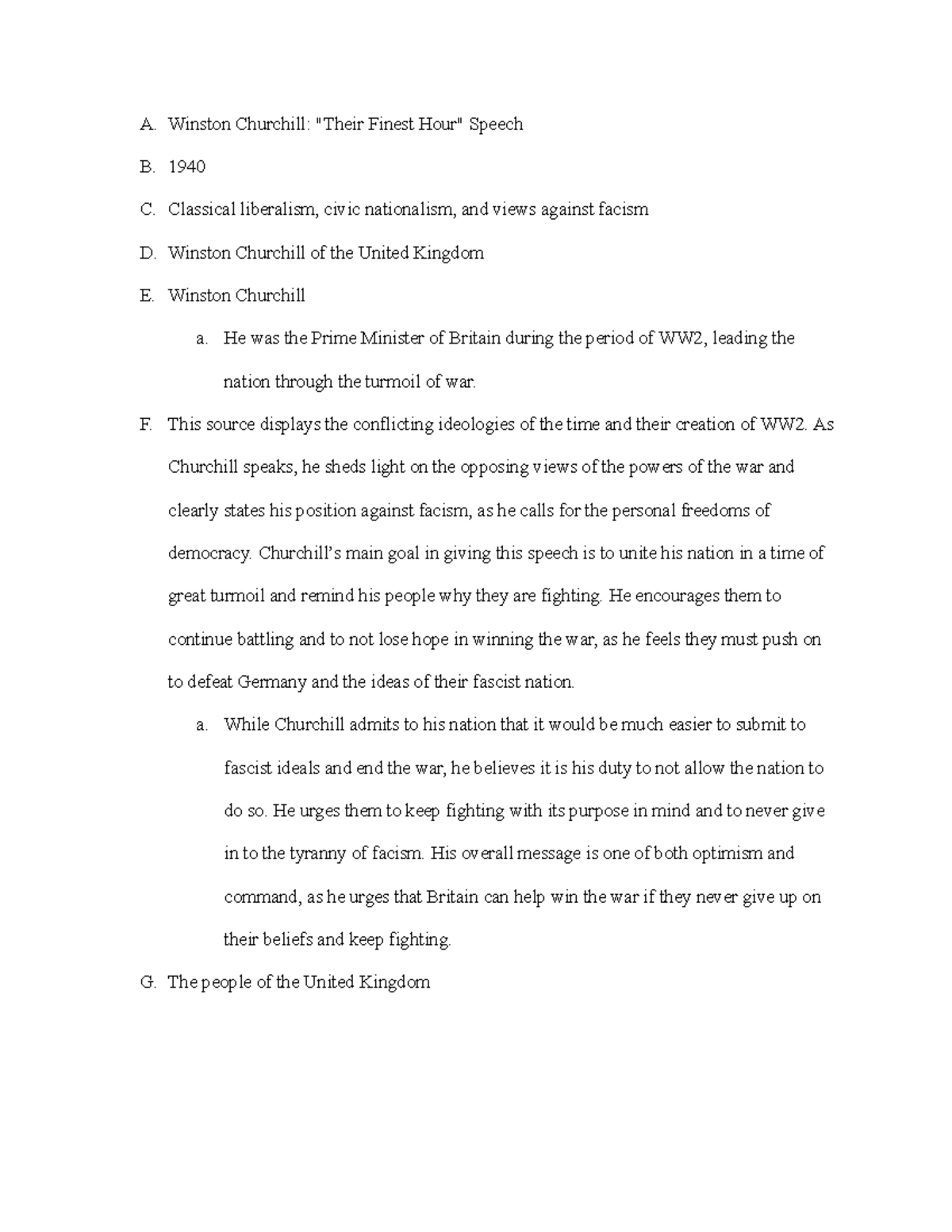 History Primary Source - Hansen - A. Winston Churchill: "Their Finest ...