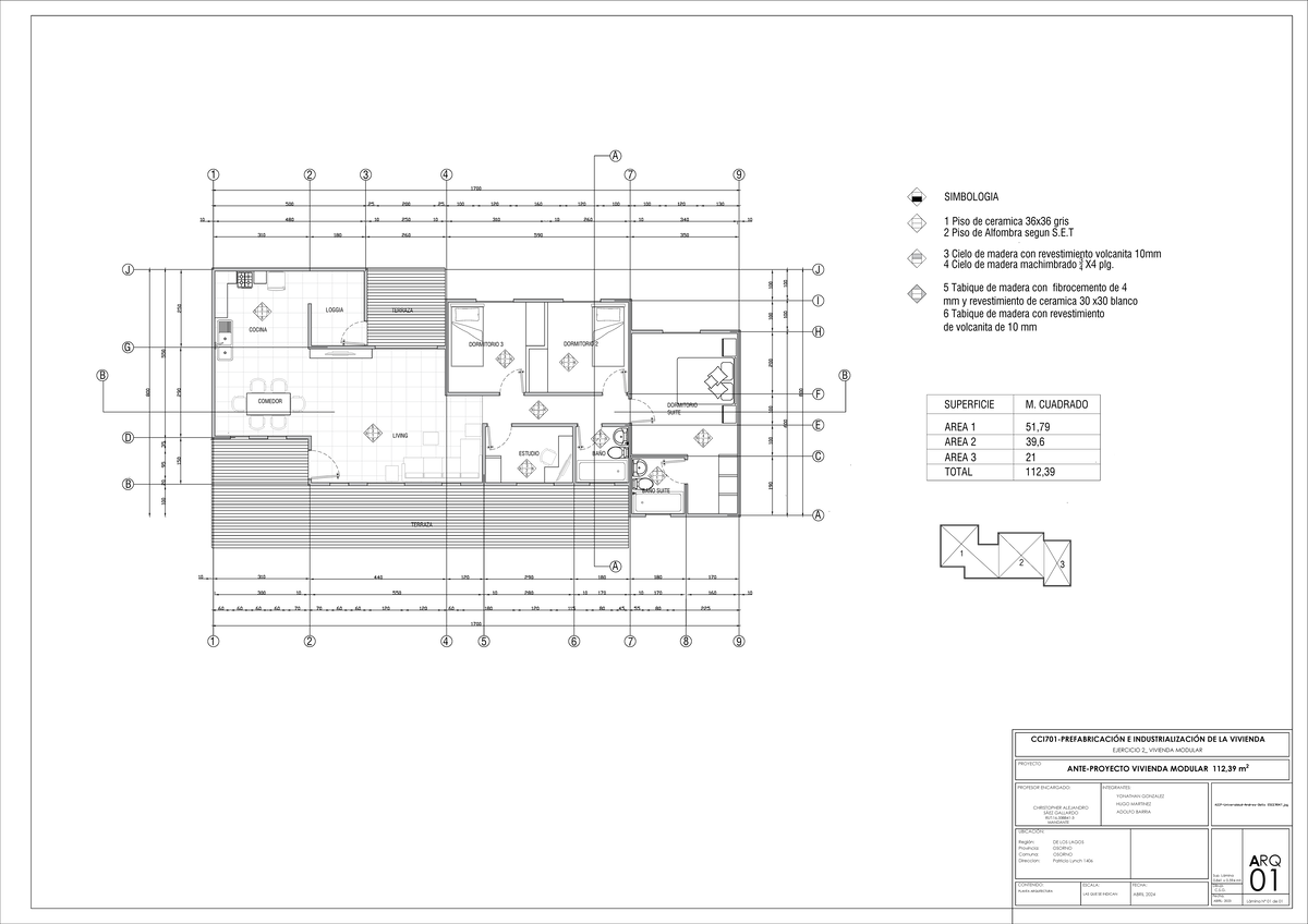 Vivienda Modular 1 - informe - PROYECTO CONTENIDO: ESCALA: CHRISTOPHER ...