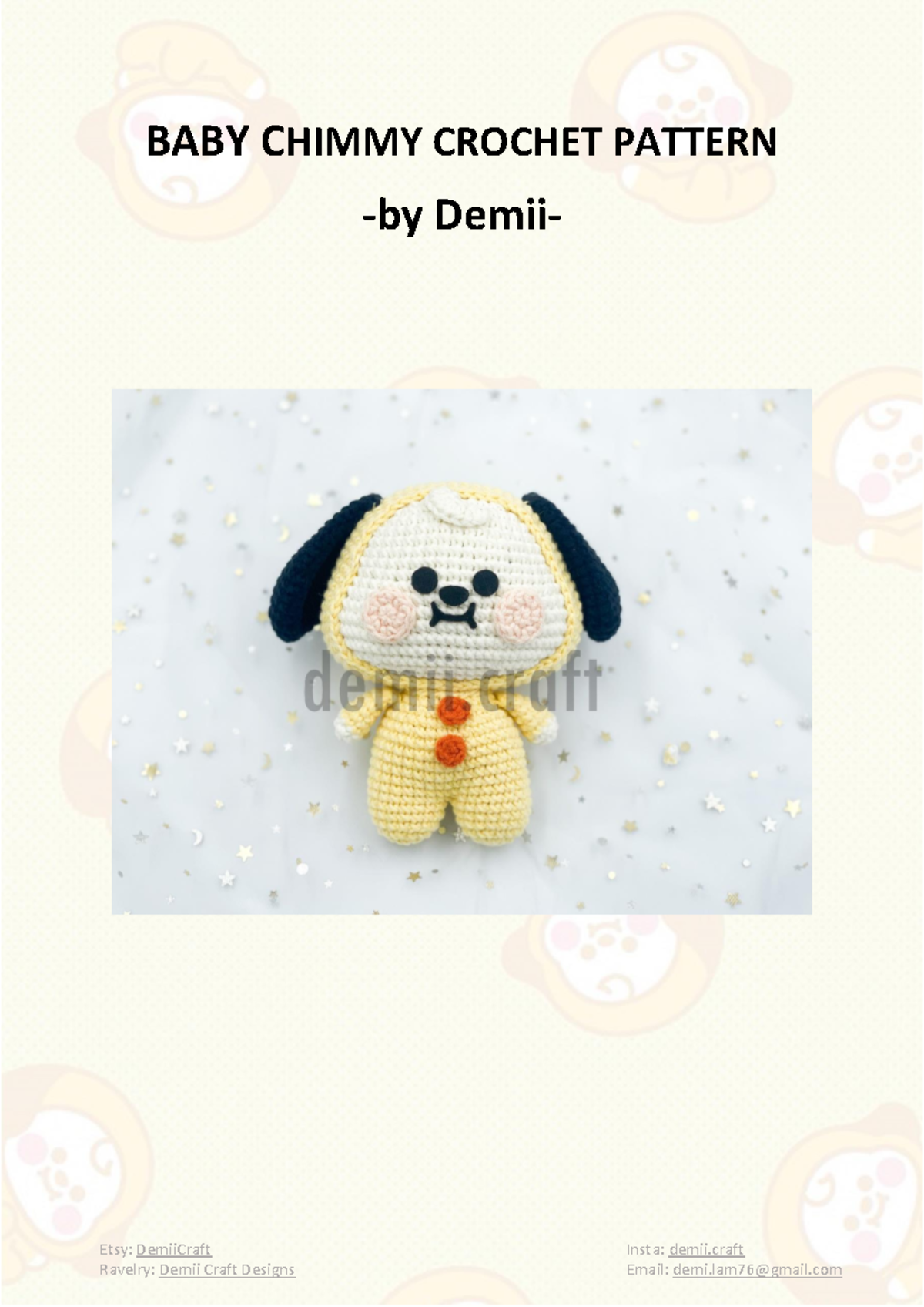 Baby chimmy - Bts - BABY CHIMMY CROCHET PATTERN - by Demii- Etsy ...