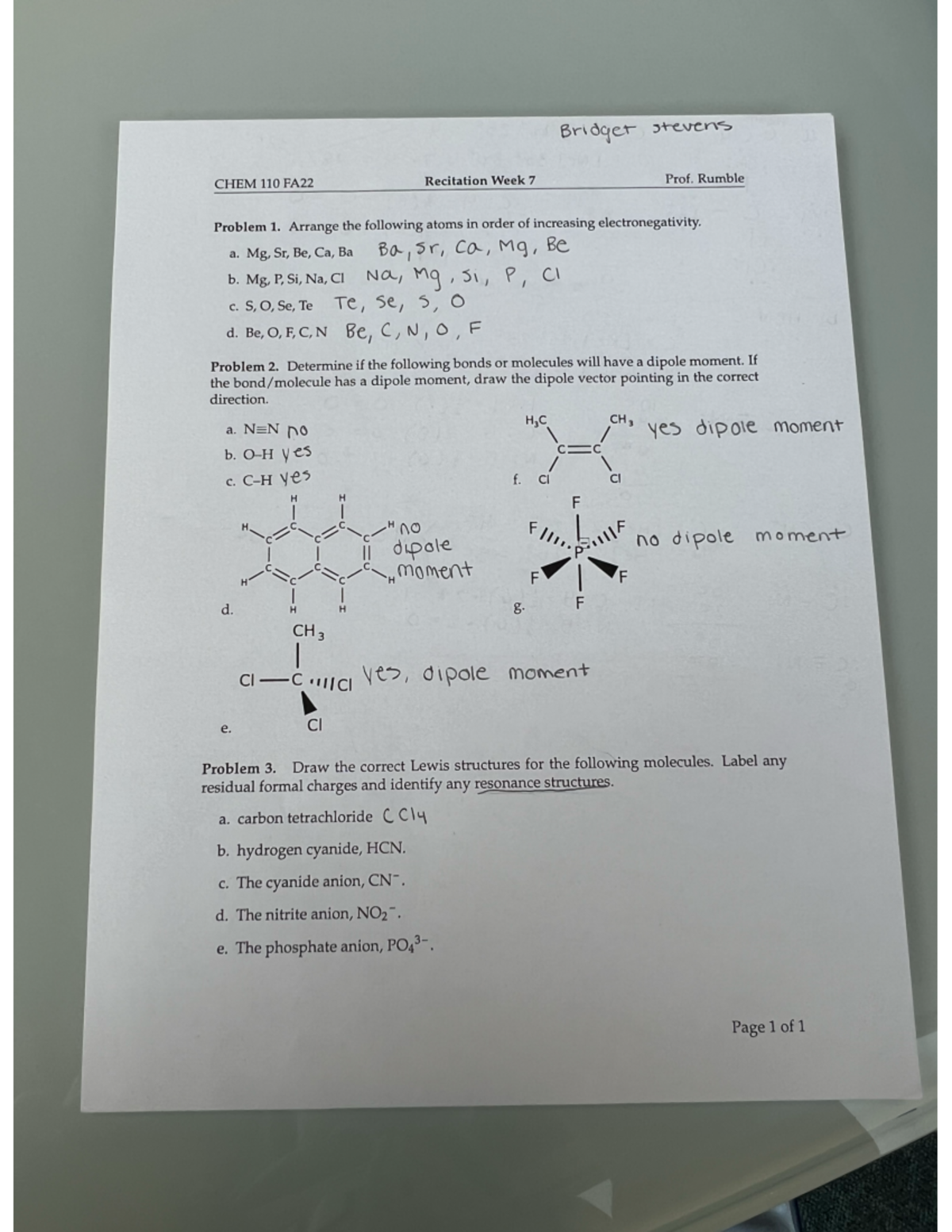 IMG 0327 - chem 110 worksheet - CHEM 110 - Studocu