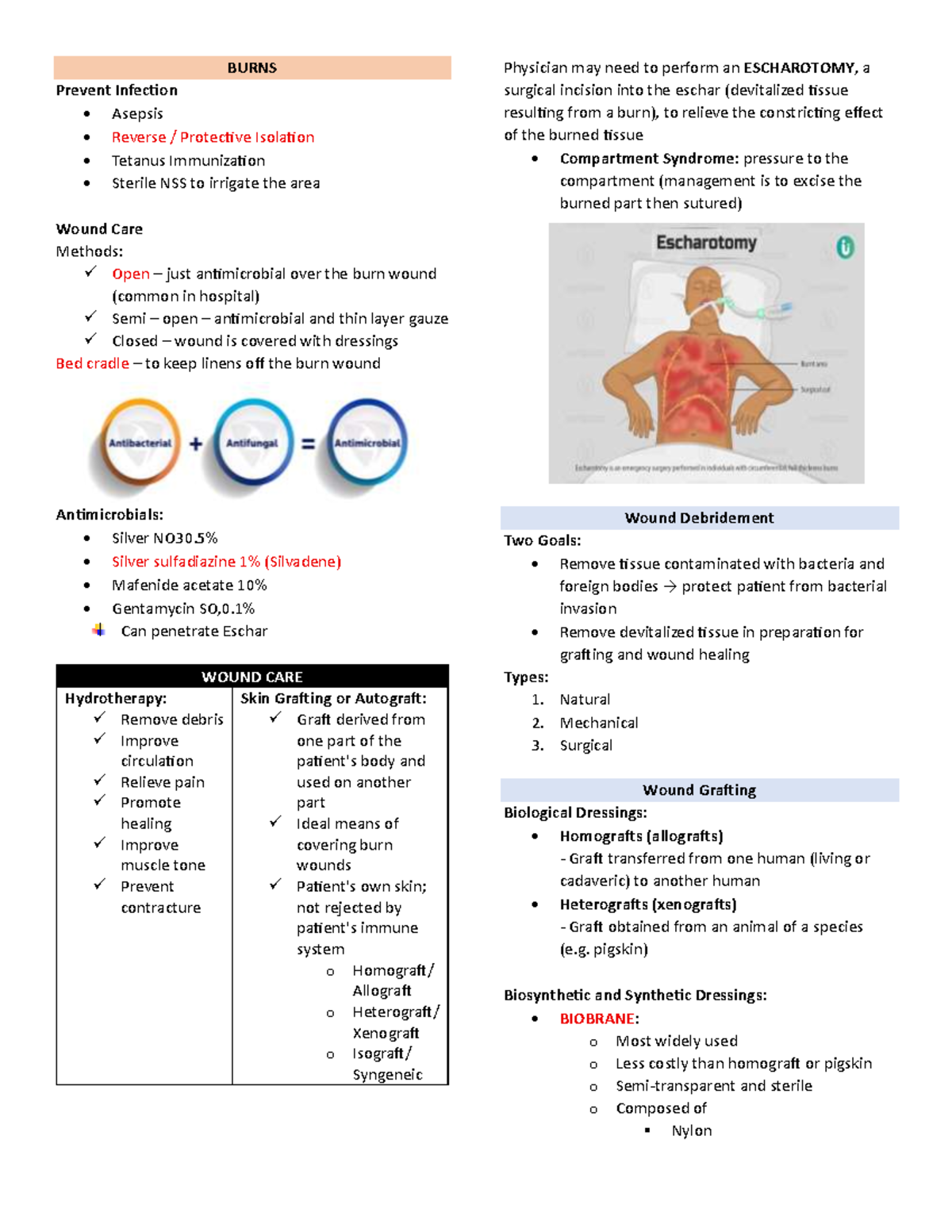 Burns - Jaja - BURNS Prevent Infection - Asepsis - Reverse / Protective ...