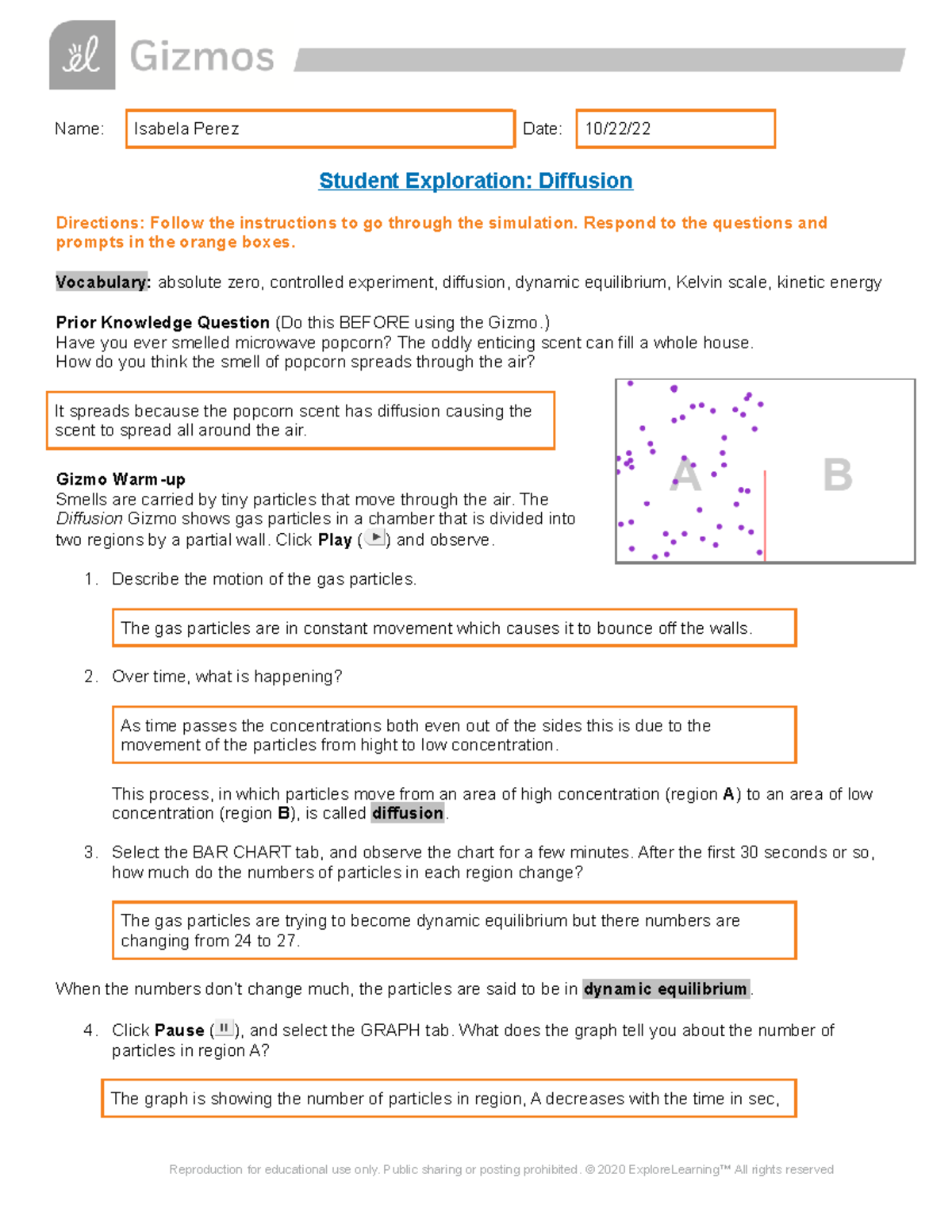Copy of Diffusion SE - Name: Isabela Perez Date: 10/22/ Student ...