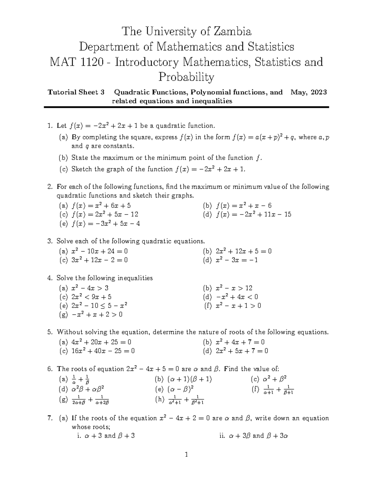 Mat 1120 Tutorial Sheet 3 2022 23 The University Of Zambia Department mat-1120-tutorial-sheet-3-2022-23-the-university-of-zambia-department