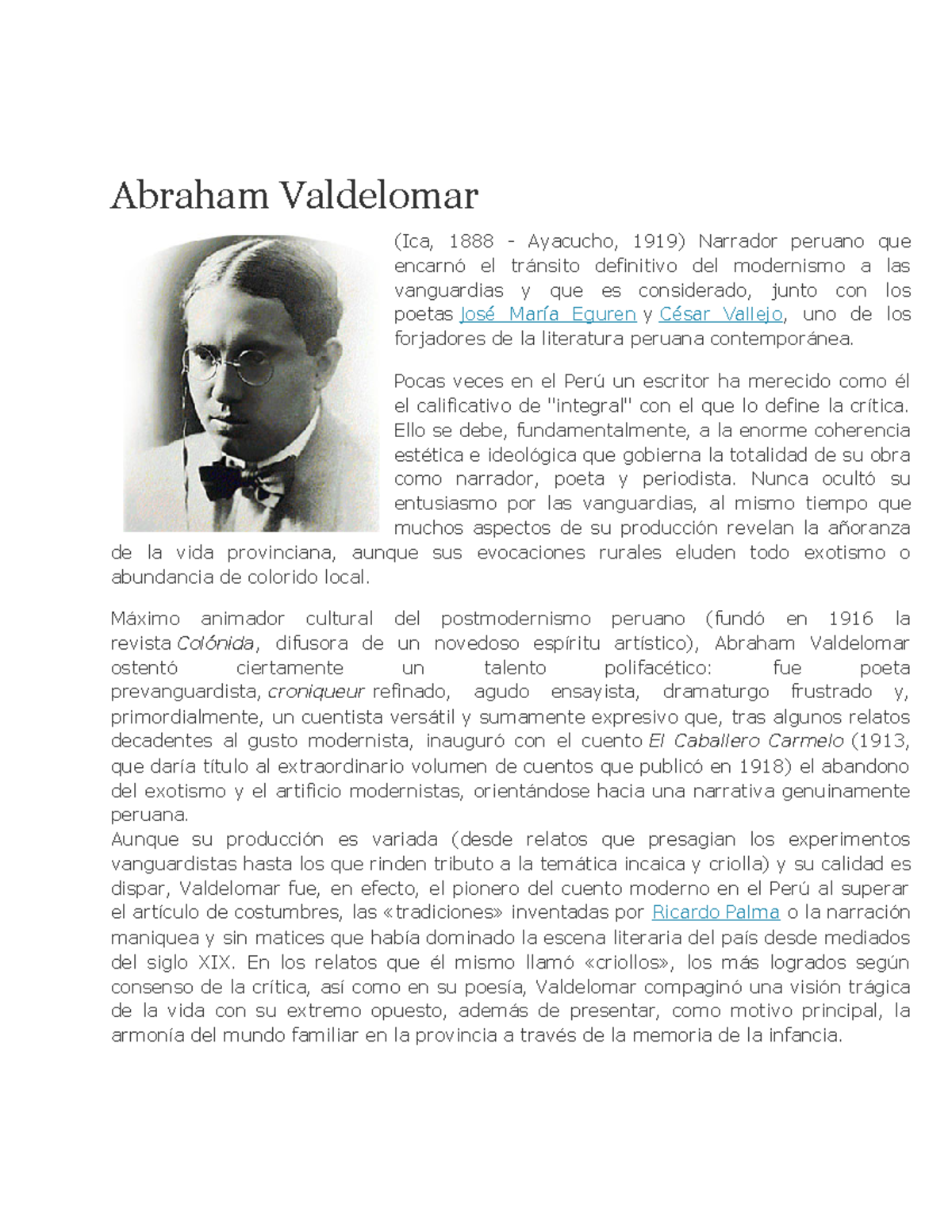 Abraham Valdelomar - gsxdcfvgbnmnhyt jhytvbhnjmk njkm - Abraham ...