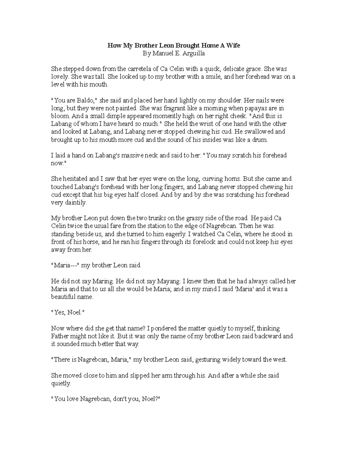 HOW MY Brother LEON Brought HOME A WIFE-Arguilla - How My Brother Leon ...