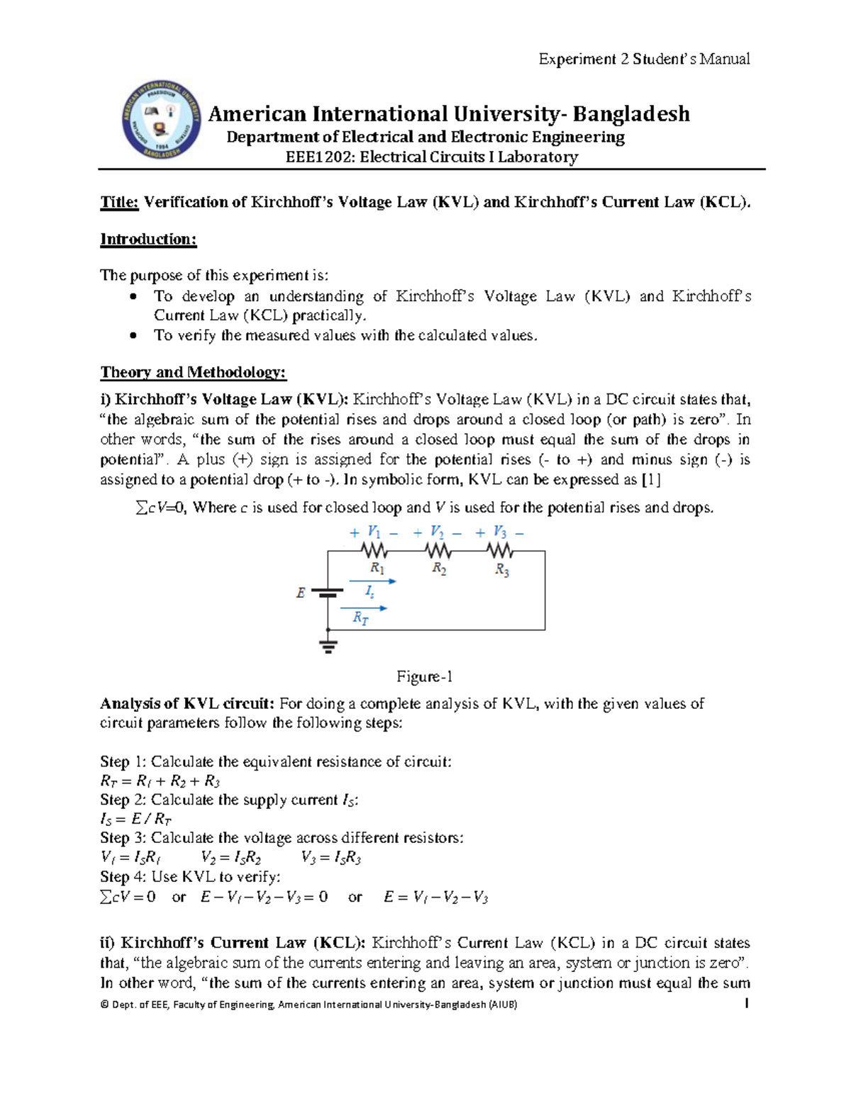 Experiment 2 Students Manual - American International University ...