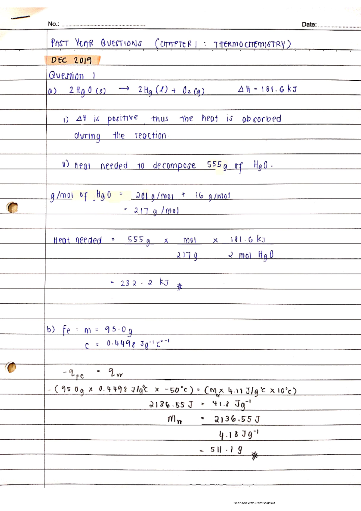 Past year question Physical Chemistry (CHM432) - physical chemistry ...
