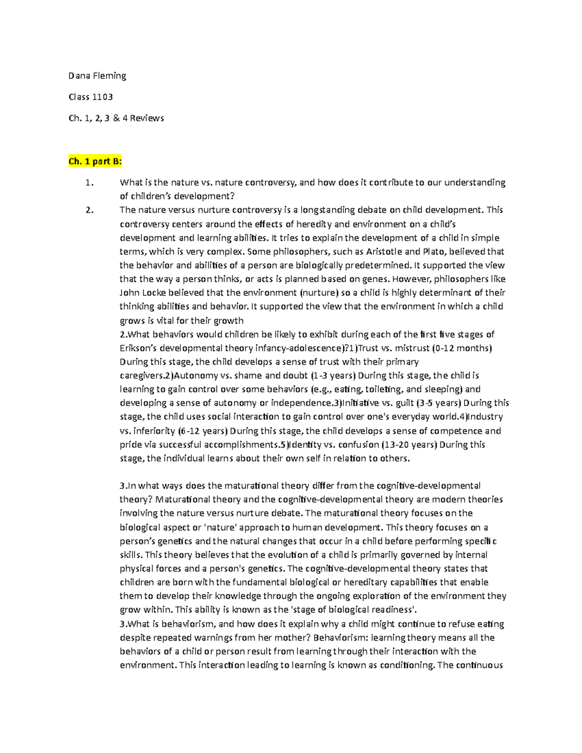 Ch1-4 reviews - homework different homework assignments different ...