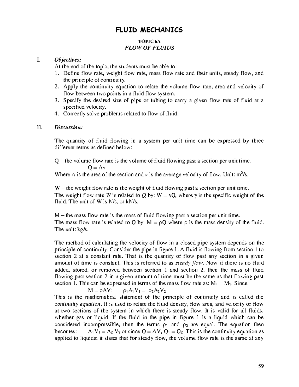 9.3.flow of fluid - FLUID MECHANICS TOPIC 6A FLOW OF FLUIDS I ...