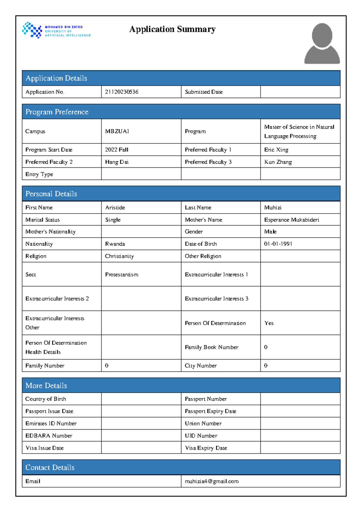 Application Summary 30536 - Application Summary Application Details ...