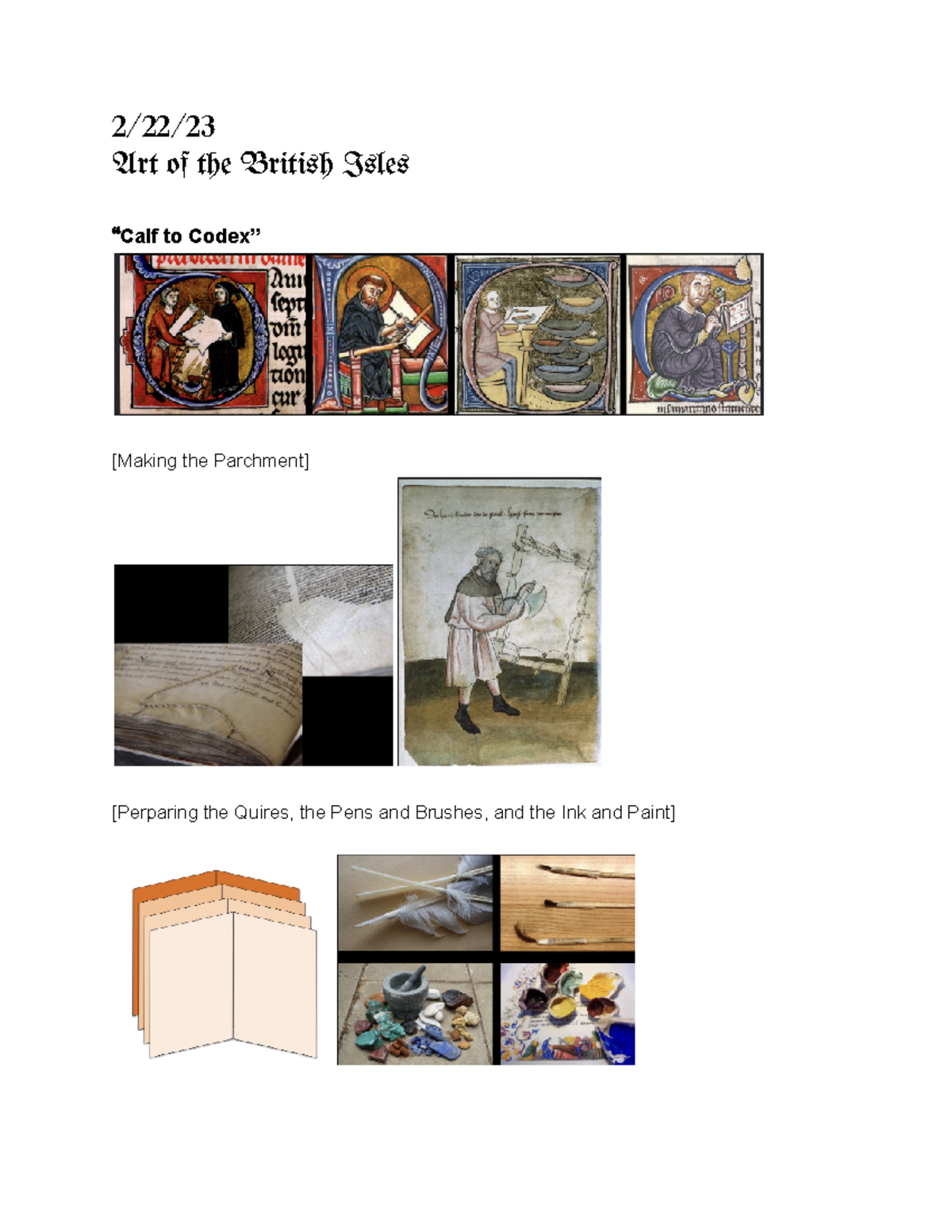 MAH Note 2 - Medieval Art History notes - 2/22/ Art of the British ...
