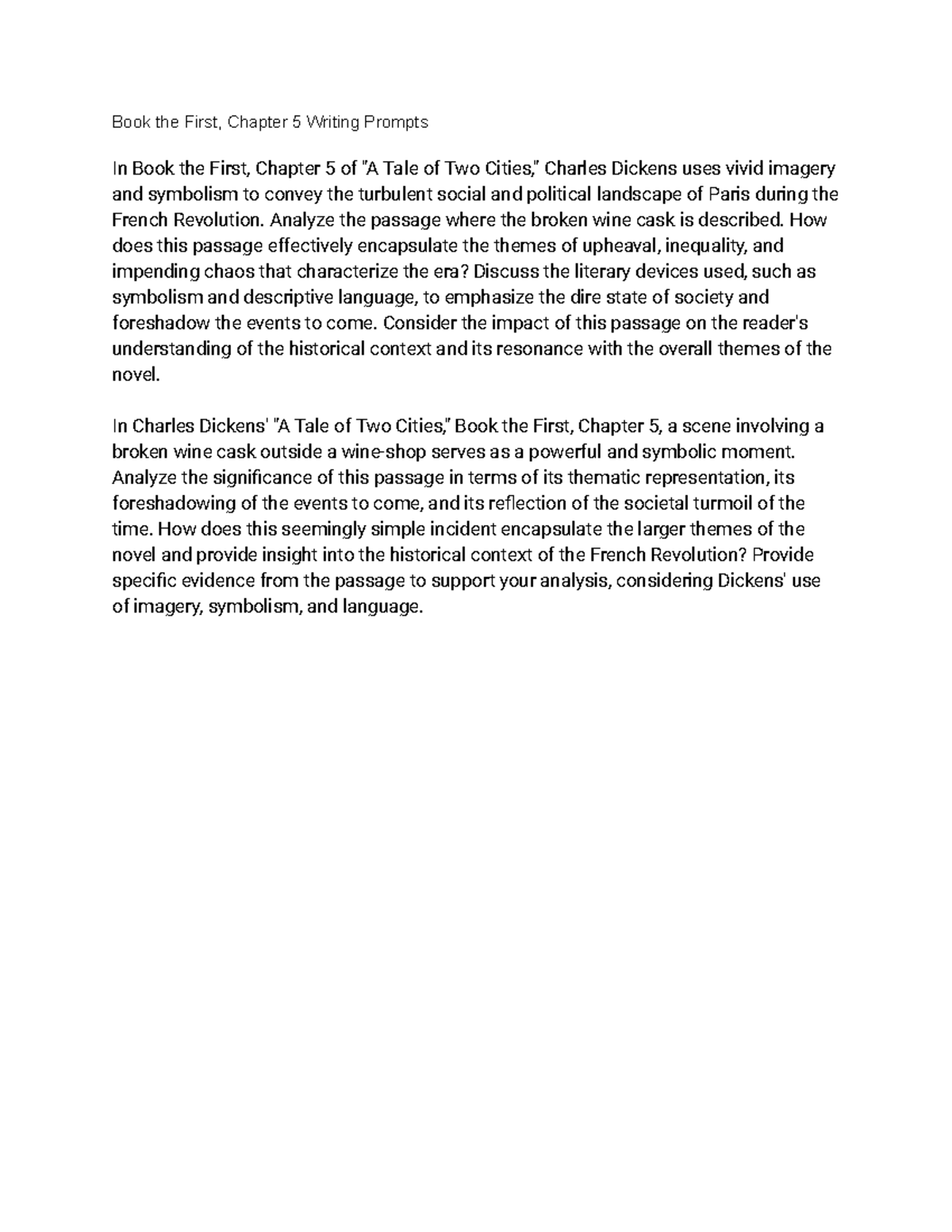 Book the First, Chapter 5 Writing Prompts - Book the First, Chapter 5 ...