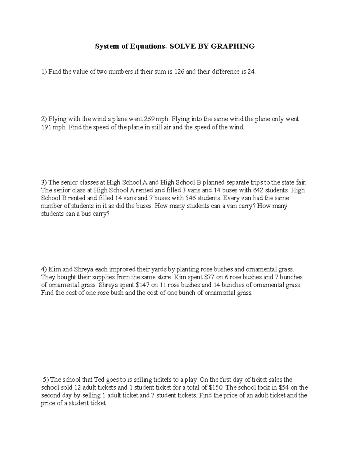 System of Equations- performance assessment - System of Equations ...