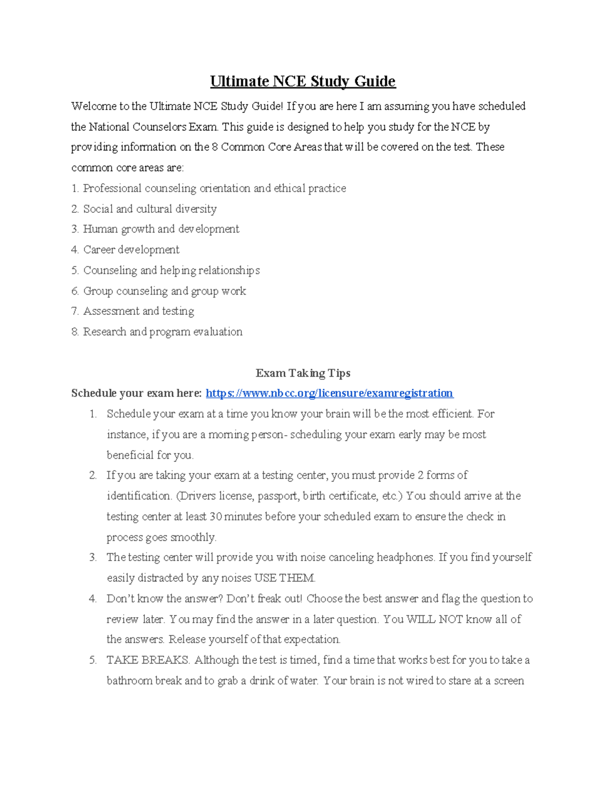 NCE Study Guide (Repaired) - Ultimate NCE Study Guide Welcome to the ...