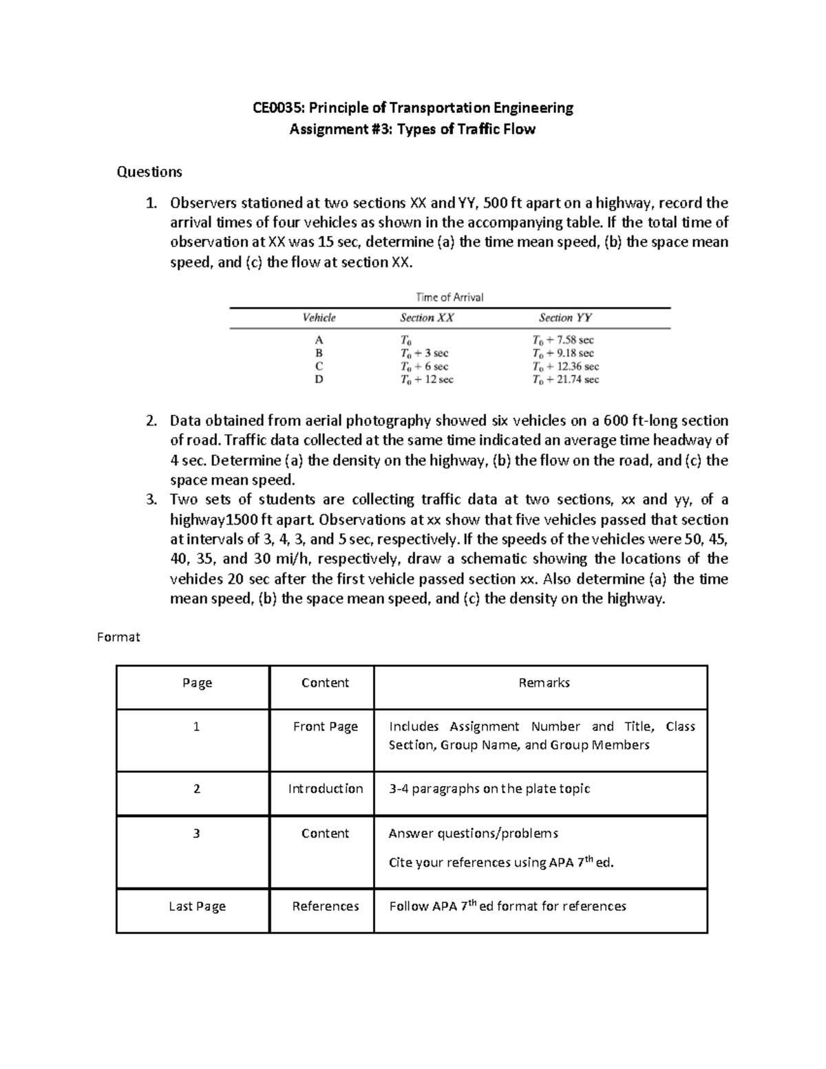 A#3 - hHhhHhhh - CE0035: Principle of Transportation Engineering ...