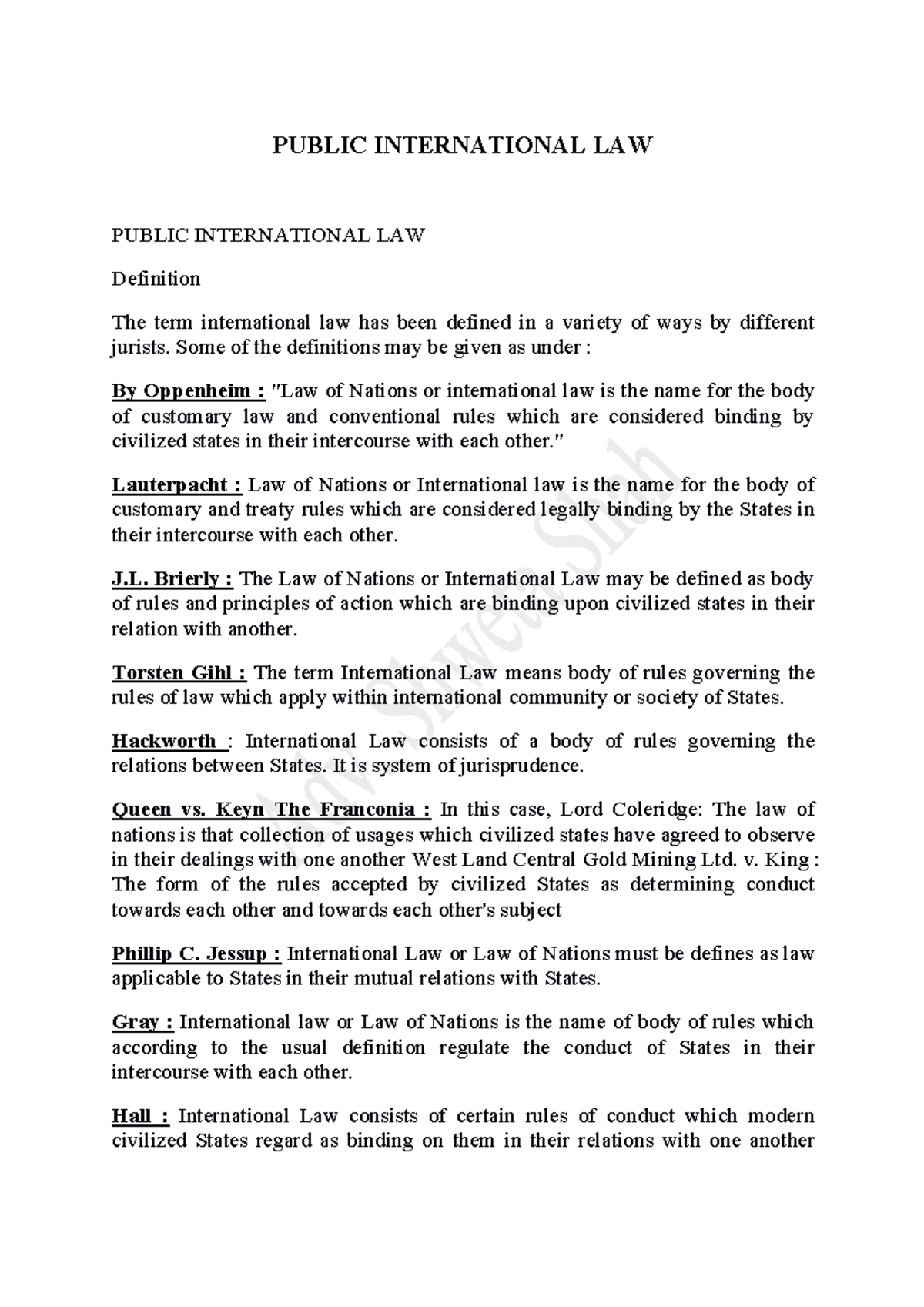 Copy- Public International LAW- Prof. Shweta Shah - PUBLIC ...