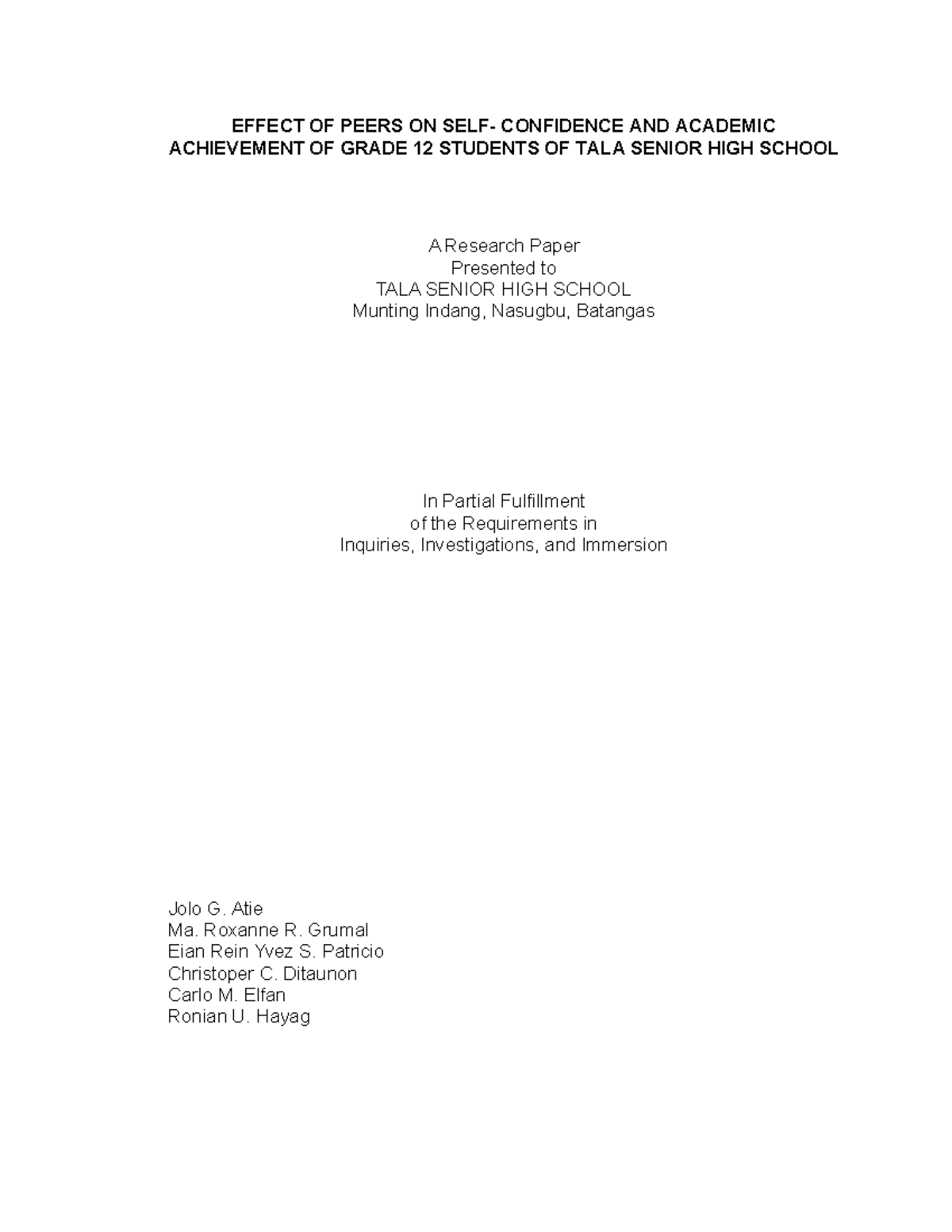 Chapter-1-5-Edited- Peers- Manuscript - EFFECT OF PEERS ON SELF ...