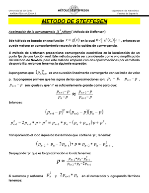 Clase 14 metodo de steffensen - Matemática aplicada 3 - Studocu