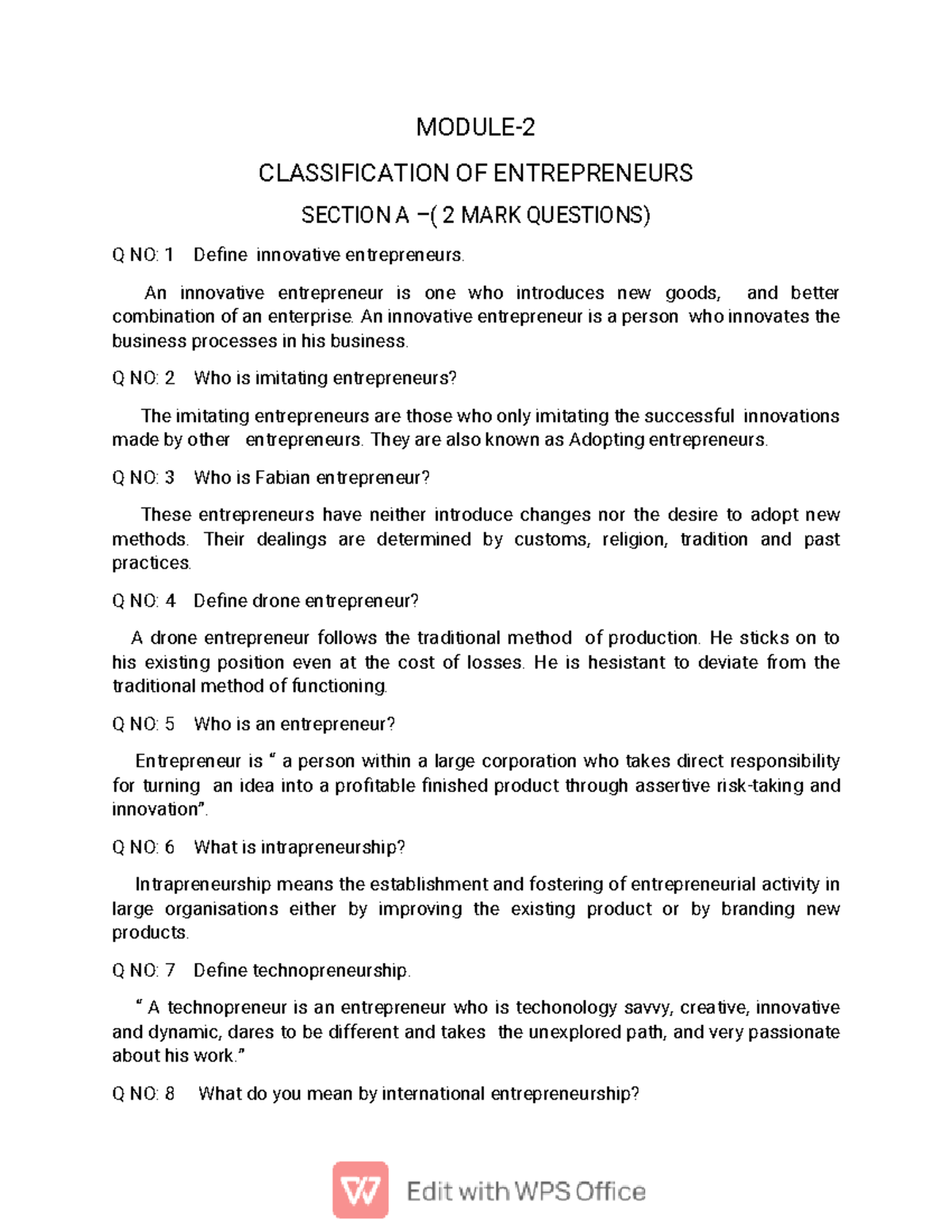 EDPM M0DULE2osoft Word Document - MODULE- CLASSIFICATION OF ...