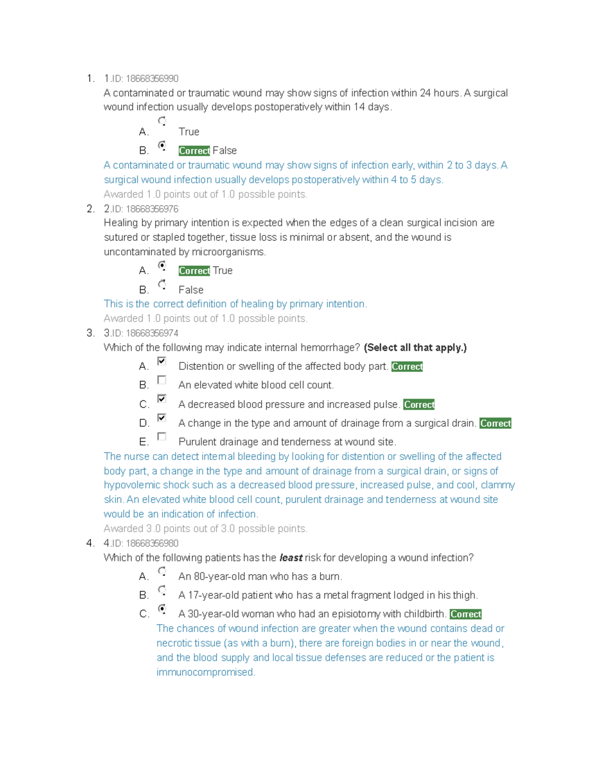 Wound Care - post-test for the module. - 1. 1: 18668356990 A ...