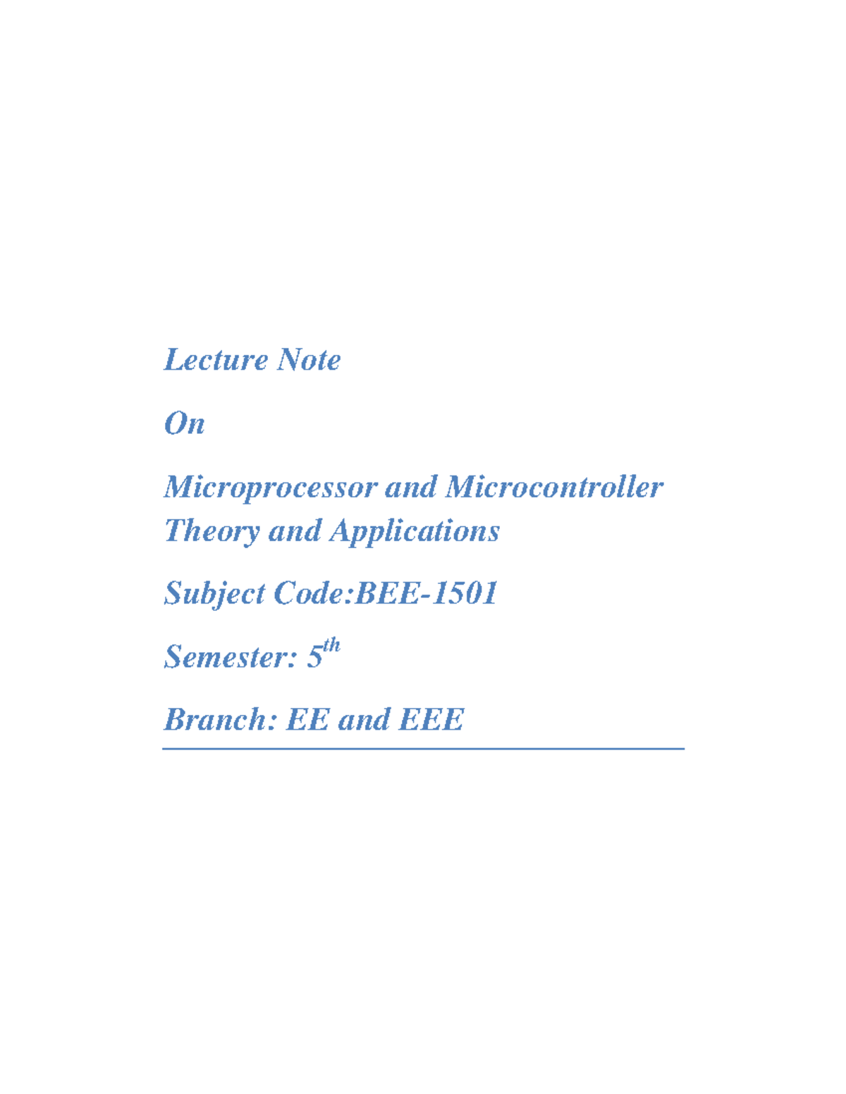 Lecture 1423813120 - Study - Lecture Note On Microprocessor and ...