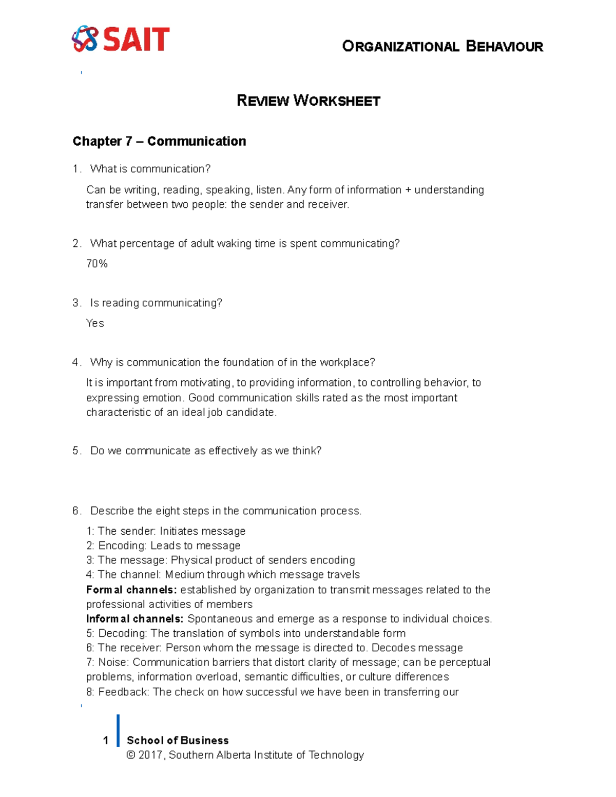 Chapter 7 Worksheet - Lecture notes 7 - REVIEW WORKSHEET Chapter 7 ...