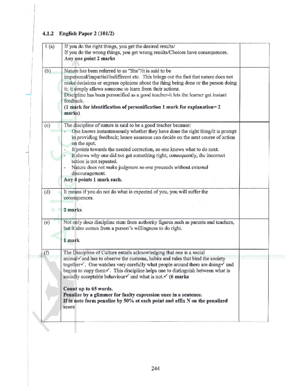Kcse 2018 english paper 2 ms - West African Literature - Studocu