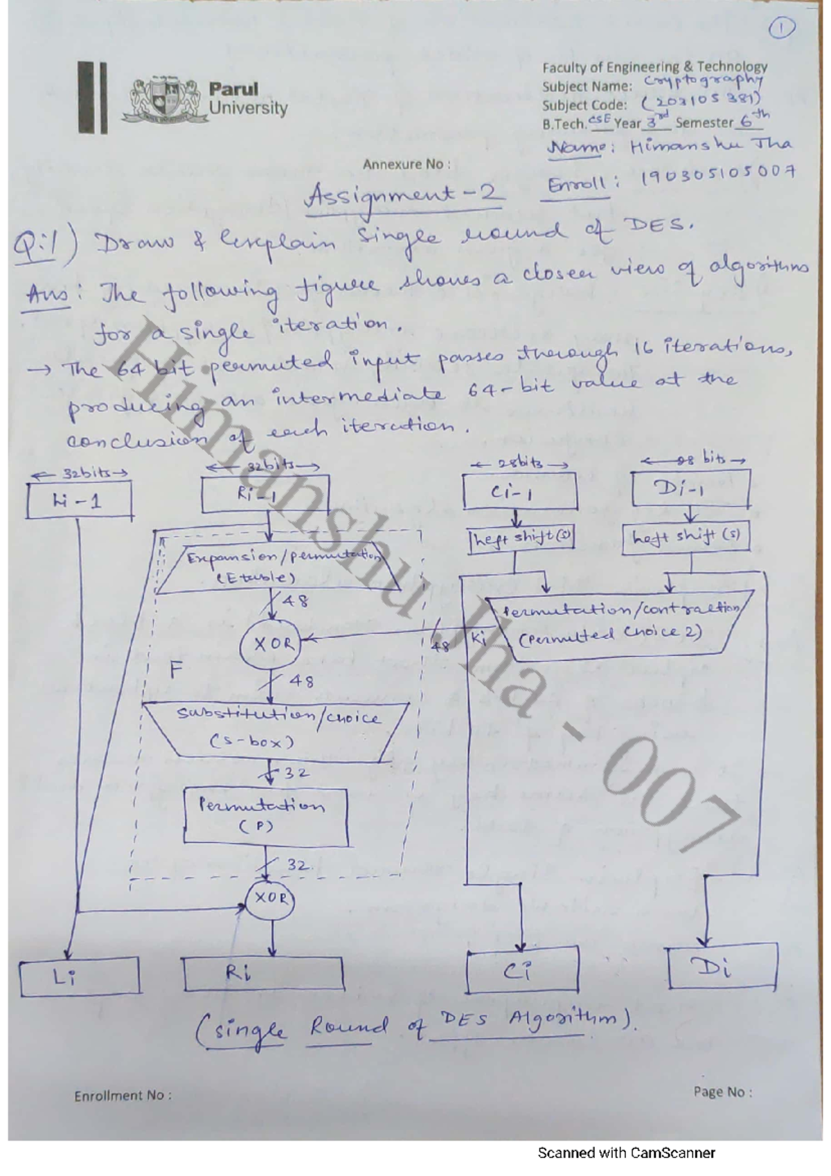 HJ - Crypto Assignment 2 Answers - B.tech CSE - Studocu