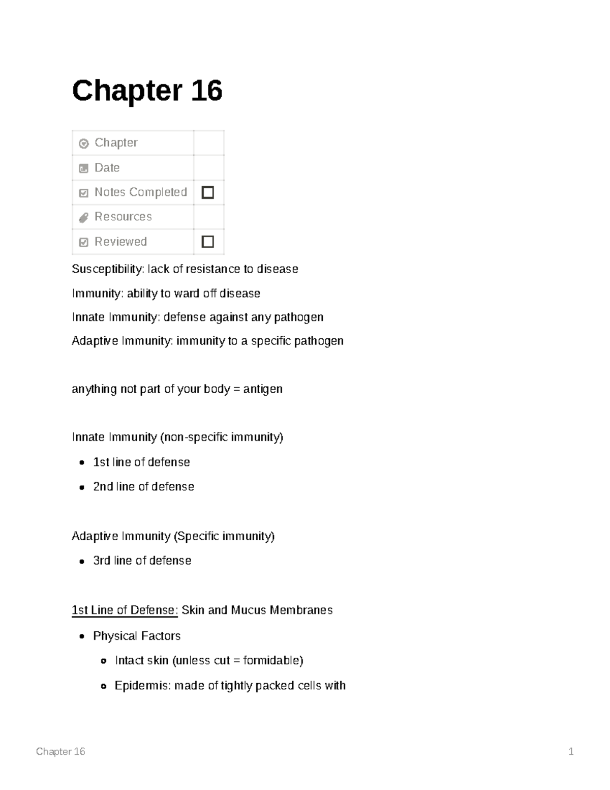 Chapter 16 - Chapter 16 1 Chapter 16 Chapter Date Notes Completed ...