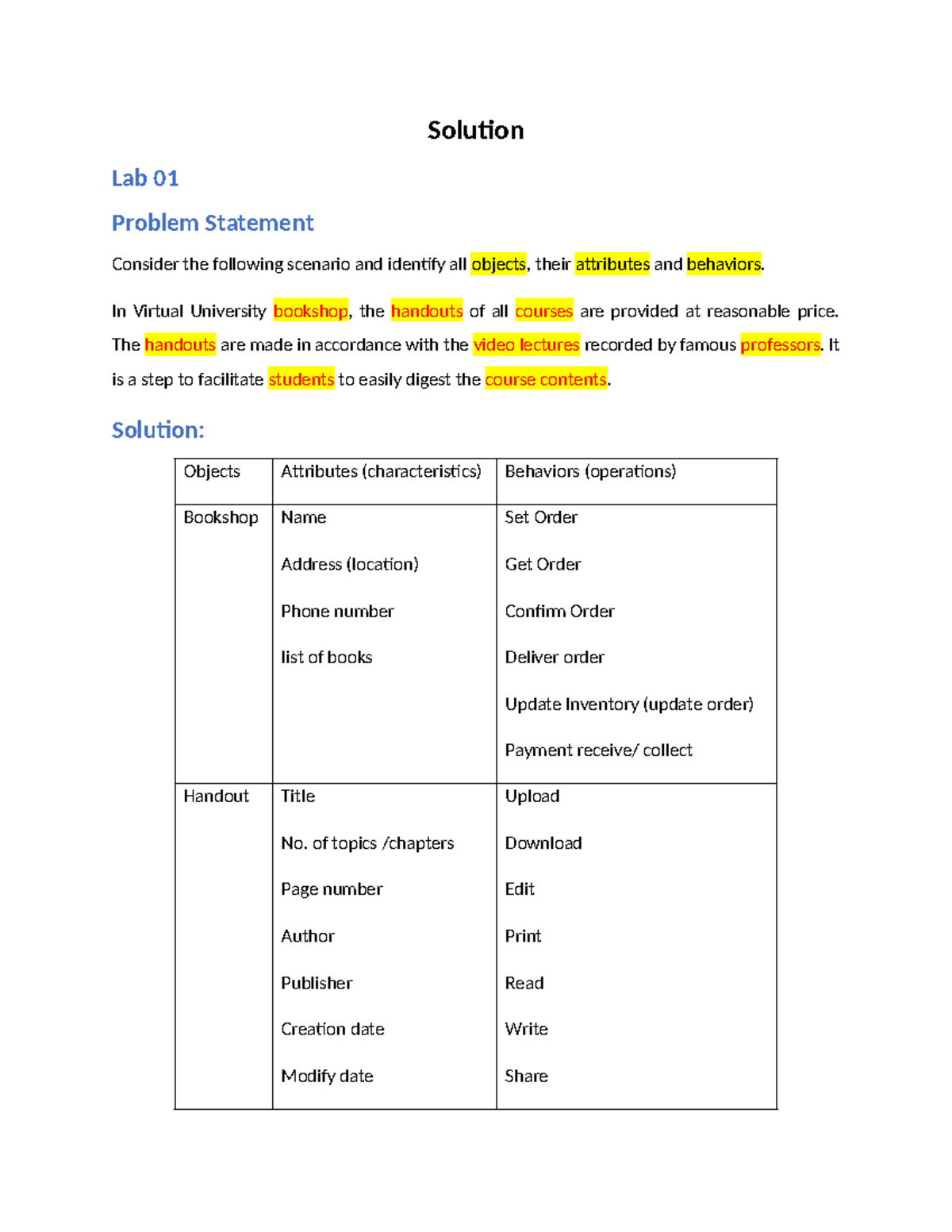 Solution CS304P Lab Exercises - Solution Lab 01 Problem Statement ...