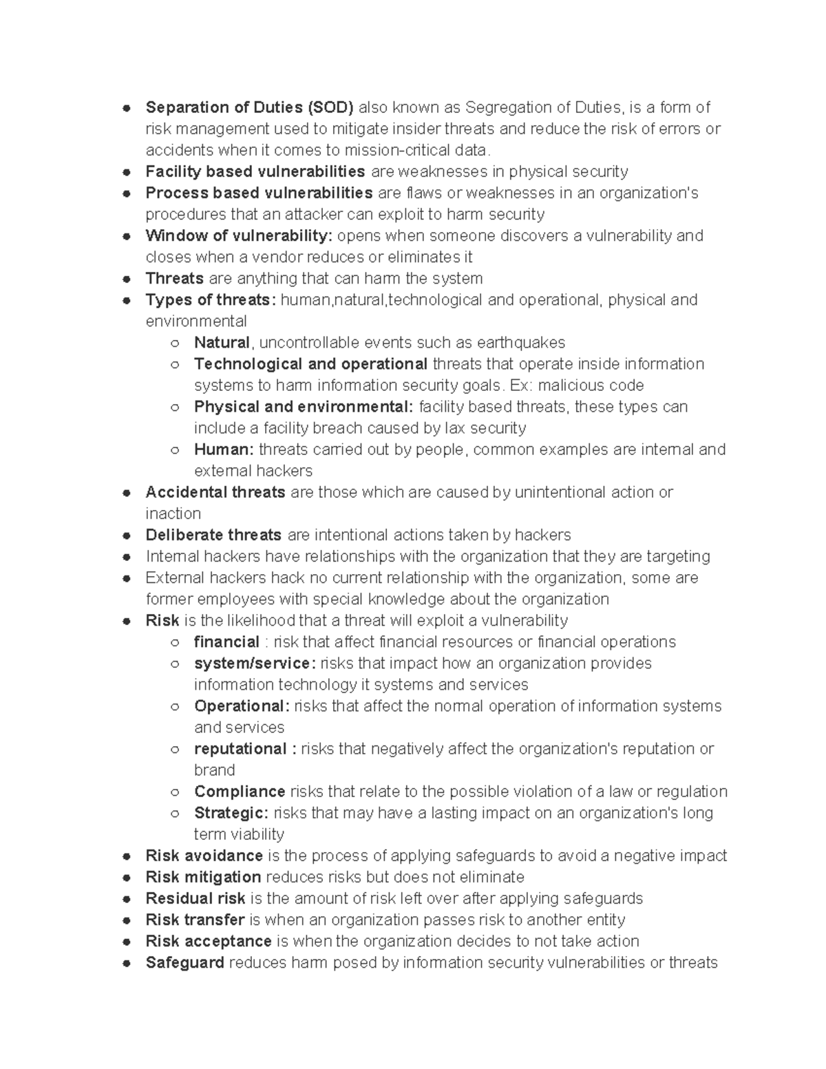 Chapter 1 Information Security Overview Separation Of Duties Sod Also Known As Segregation