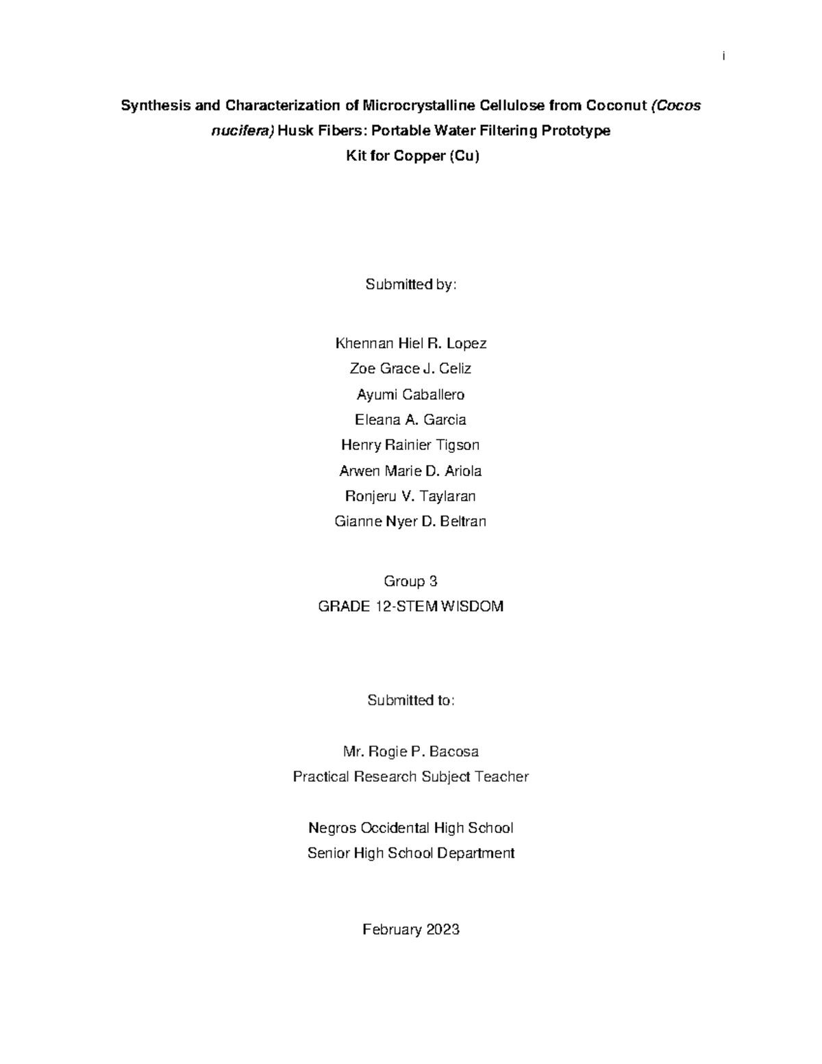 Practical Research 2 Q1 Group 3 Chapters II and III - i Synthesis and ...