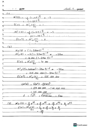 PMS sheet7 solution - Mathematical Statistics - CamScanner - Studocu