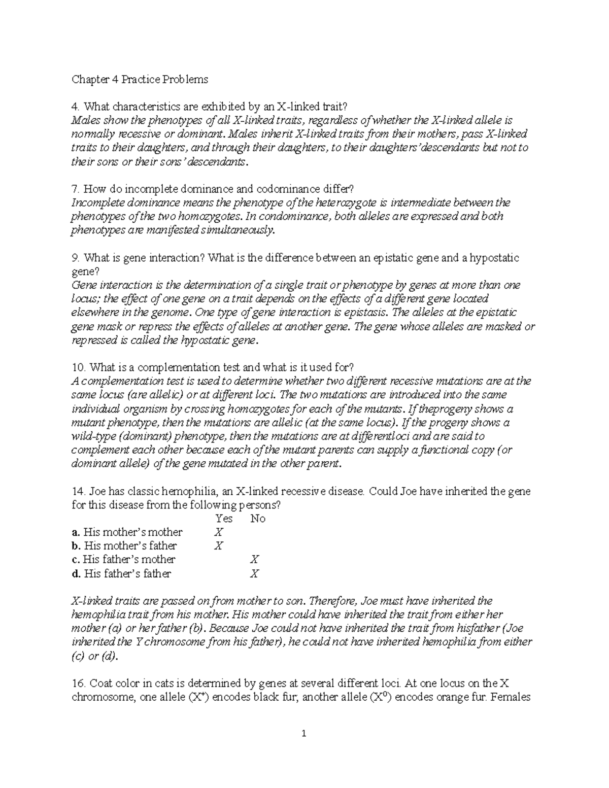 Chapter 4 Practice Problems - Chapter 4 Practice Problems What characteristics are exhibited by ...
