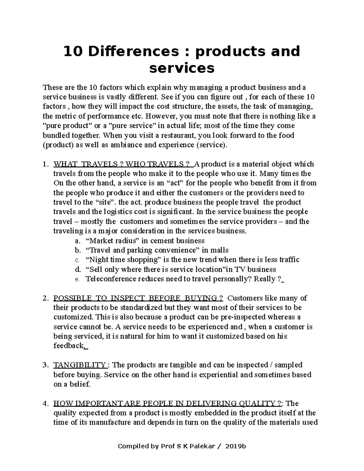 10 Differences between products and services B - 10 Differences ...