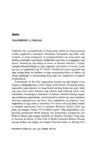 01 Pinkaw (Isabelo S. Sobrevaga) - SI PINKAW (Maikling kwentong ...