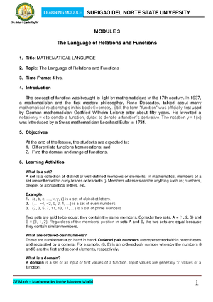 Module-2-NEW - Module - GE Math – Mathematics in the Modern World “For ...