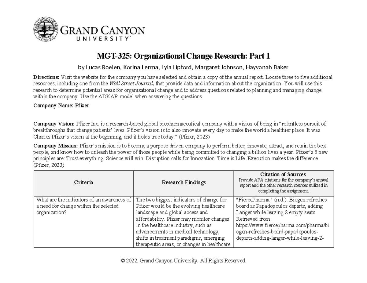 Group 3 MGT-325-RS-T3-Organizational Change Research Part 1 - MGT-325 ...